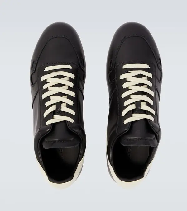 Rick Owens Minimal Leather Sneakers - Black