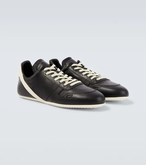 Rick Owens Minimal Leather Sneakers - Black