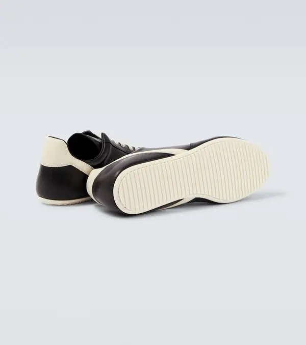Rick Owens Minimal Leather Sneakers - Black