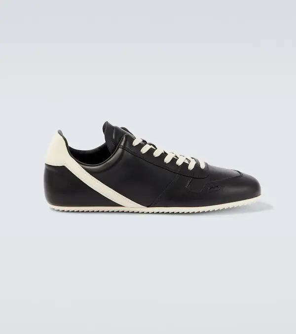 Rick Owens Minimal Leather Sneakers - Black