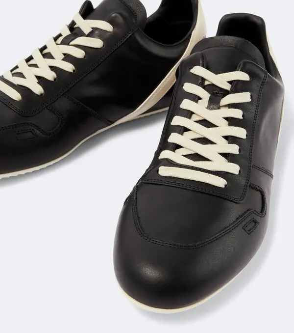 Rick Owens Minimal Leather Sneakers - Black