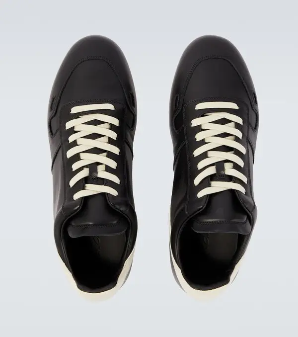 Rick Owens Minimal Leather Sneakers - Black