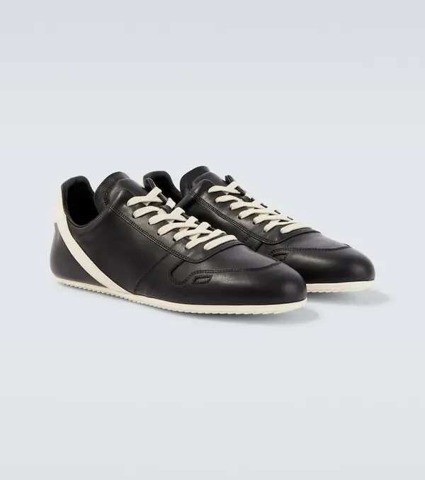Rick Owens Minimal Leather Sneakers - Black