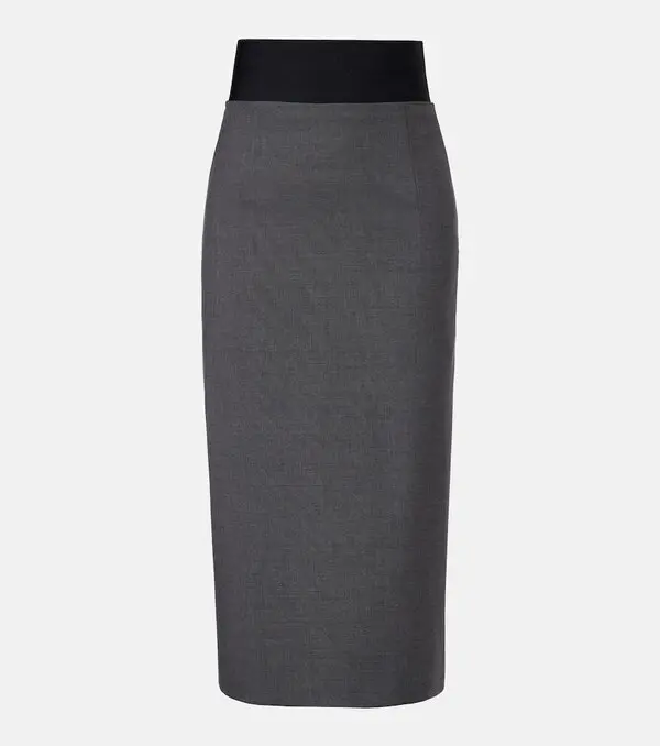 Sportmax Finire Virgin Wool Pencil Skirt - Grey