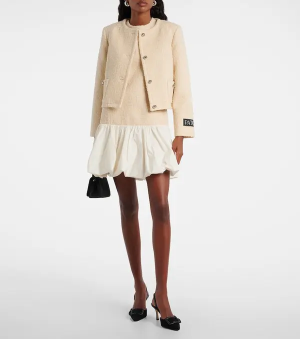 PATOU Logo Wool-blend Bouclé Jacket - Yellow