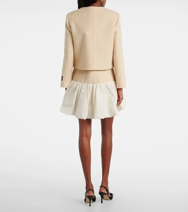 PATOU Logo Wool-blend Bouclé Jacket - Yellow