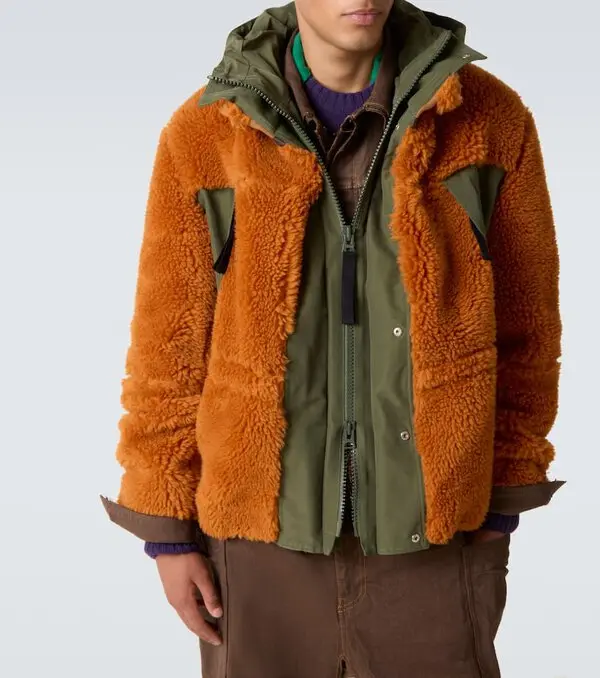 Sacai Wool-blend And Canvas Jacket