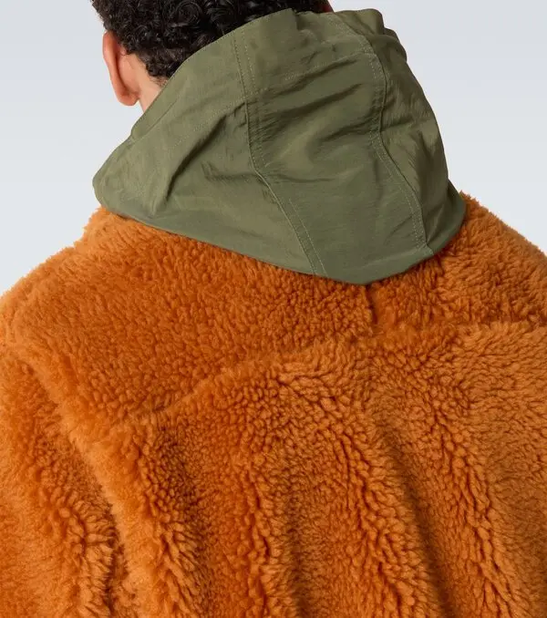 Sacai Wool-blend And Canvas Jacket - Orange