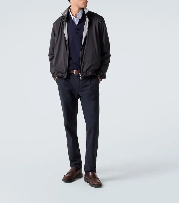 Loro Piana Reversible Cashmere Bomber Jacket - Blue