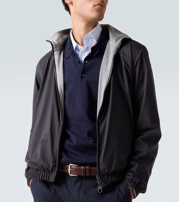 Loro Piana Reversible Cashmere Bomber Jacket - Blue