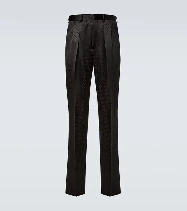 TOM FORD Jacquard Polka-dot Satin Suit Pants