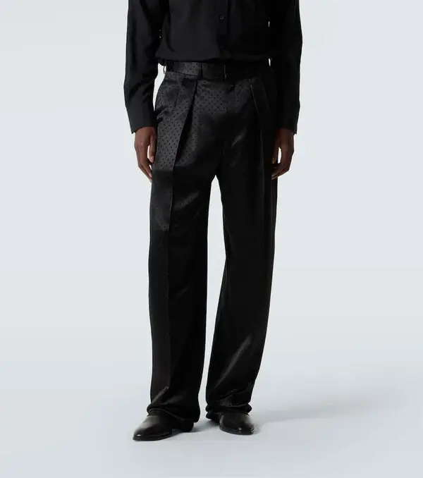 TOM FORD Jacquard Polka-dot Satin Suit Pants