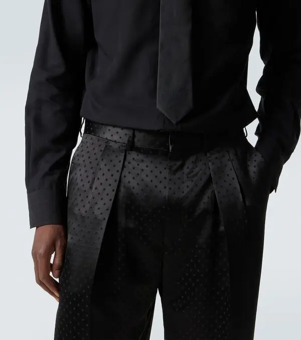 TOM FORD Jacquard Polka-dot Satin Suit Pants