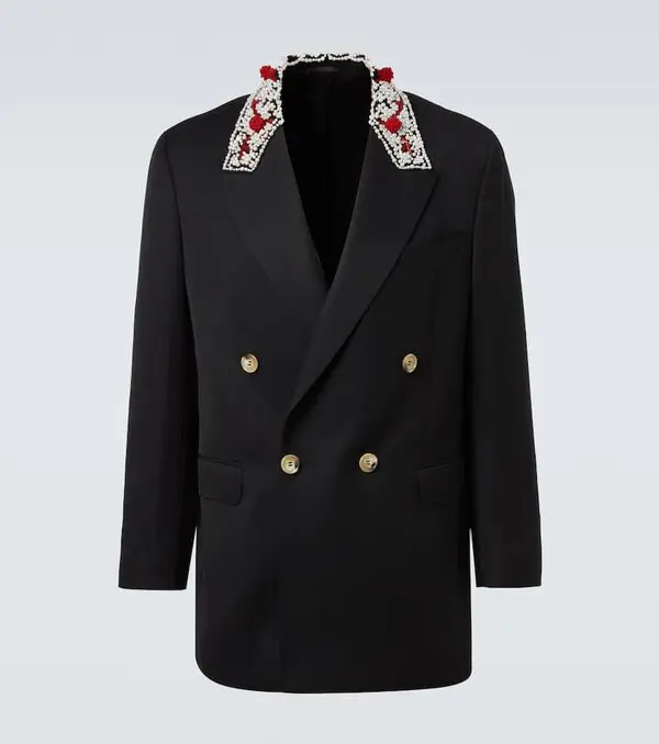 Simone Rocha Embellished Double-breasted Blazer