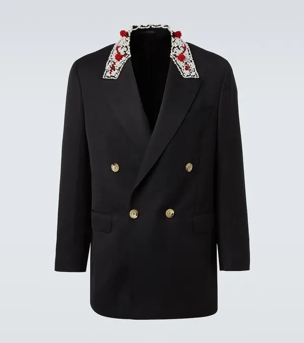 Simone Rocha Embellished Double-breasted Blazer