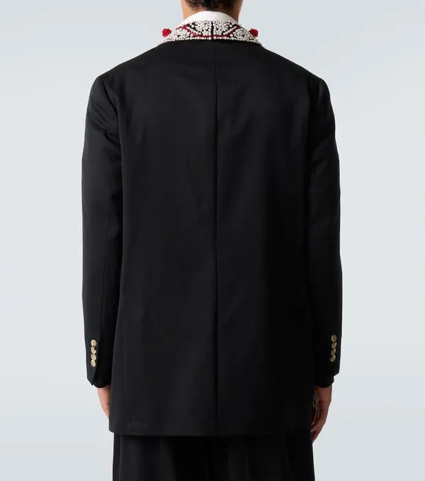 Simone Rocha Embellished Double-breasted Blazer