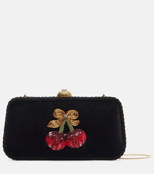 Valentino Garavani Carry Secrets Embellished Velvet Clutch