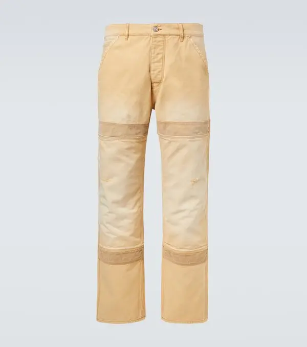 WALES BONNER Sierra Cotton Canvas Straight Pants - Beige
