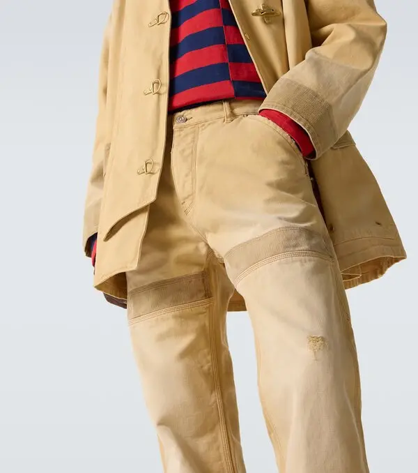 WALES BONNER Sierra Cotton Canvas Straight Pants - Beige
