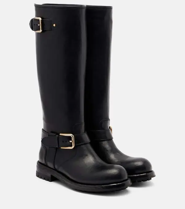 Dolce & Gabbana Leather Biker Boots