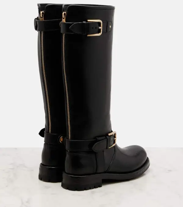 Dolce & Gabbana Leather Biker Boots