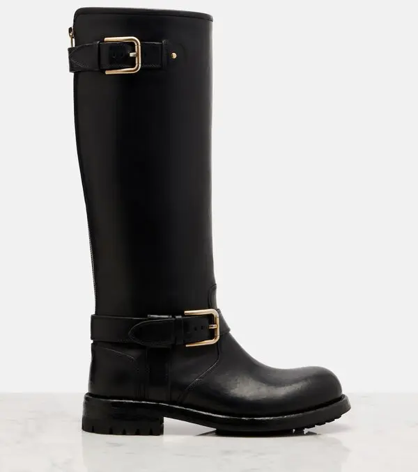 Dolce & Gabbana Leather Biker Boots