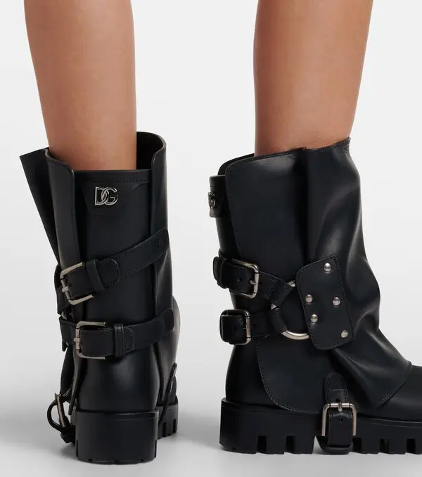 Dolce & Gabbana Leather Biker Boots