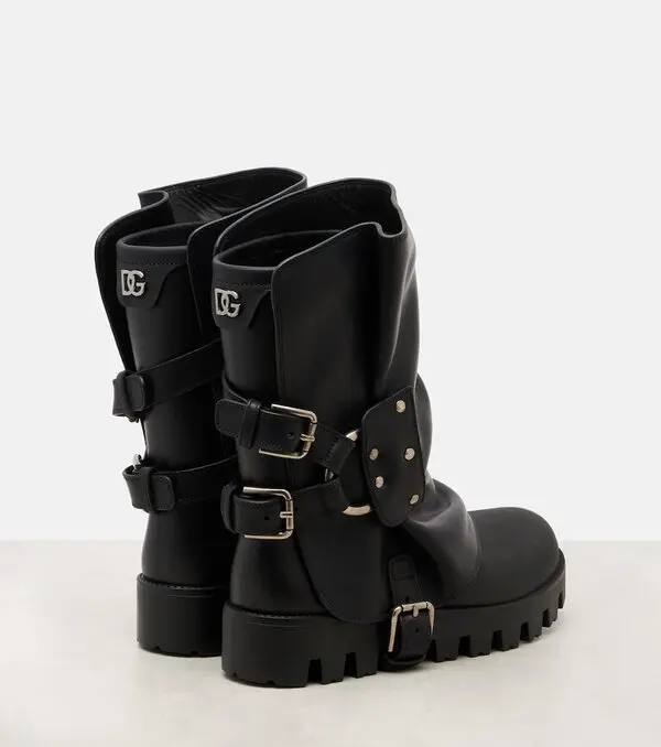 Dolce & Gabbana Leather Biker Boots