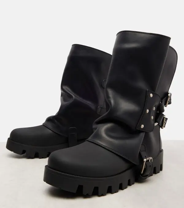 Dolce & Gabbana Leather Biker Boots
