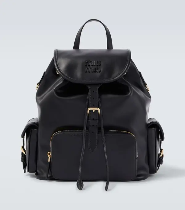 Miu Miu Leather Backpack - Black