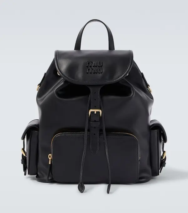 Miu Miu Leather Backpack - Black