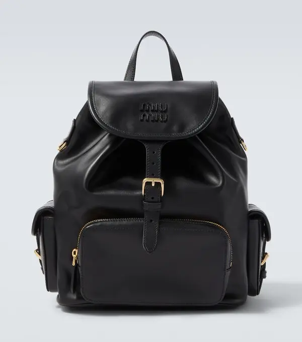 Miu Miu Leather Backpack - Black