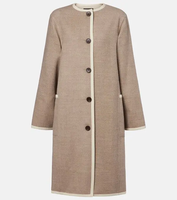 Loro Piana Virgin Wool Buttoned Coat - Beige