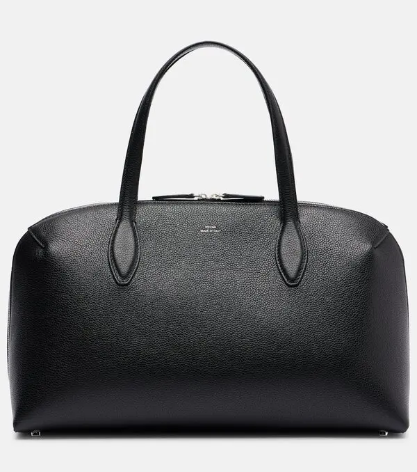 TOTEME Lounge Medium Leather Tote Bag - Black