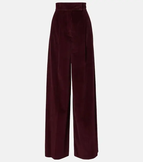 Max Mara High-rise Cotton Corduroy Wide-leg Pants