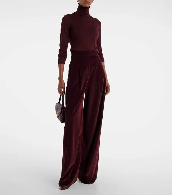 Max Mara High-rise Cotton Corduroy Wide-leg Pants