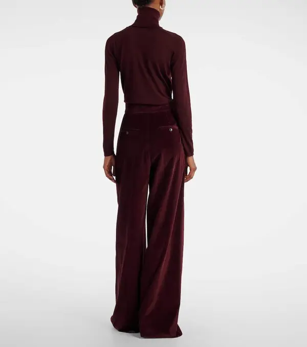 Max Mara High-rise Cotton Corduroy Wide-leg Pants
