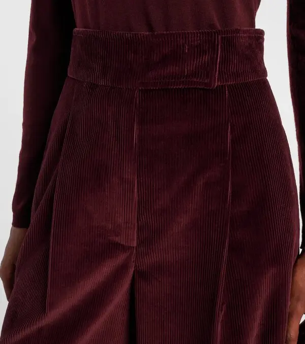 Max Mara High-rise Cotton Corduroy Wide-leg Pants