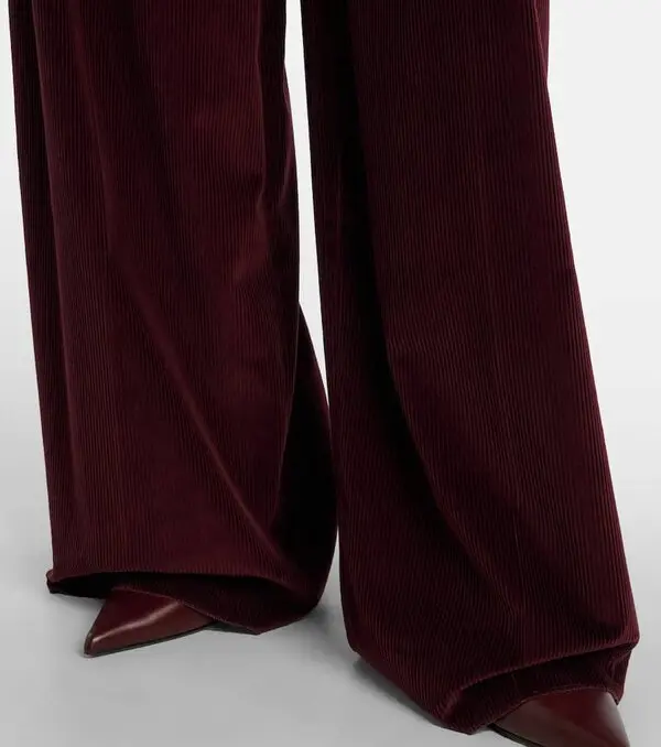 Max Mara High-rise Cotton Corduroy Wide-leg Pants