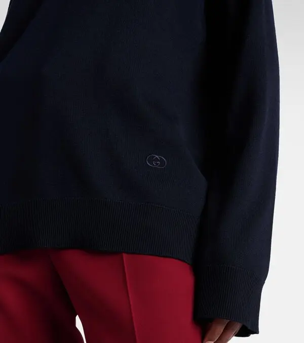 Gucci V-neck Wool Sweater - Blue