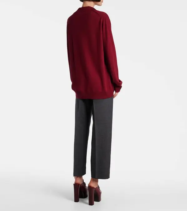 Gucci V-neck Wool Sweater - Burgundy