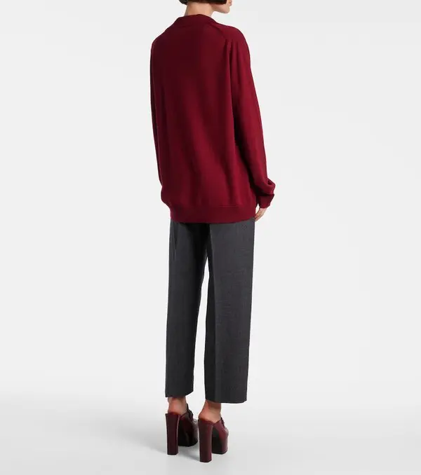 Gucci V-neck Wool Sweater - Burgundy