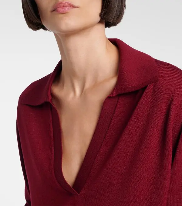 Gucci V-neck Wool Sweater - Burgundy