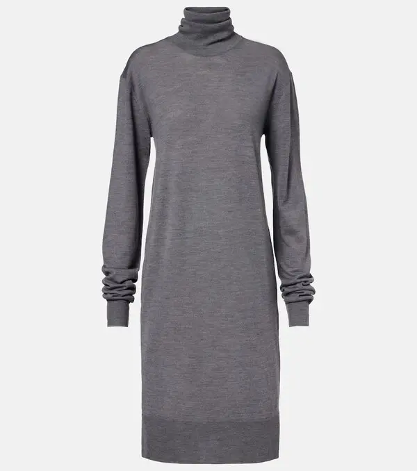 TOTEME Wool And Silk Sweater Dress - Grey