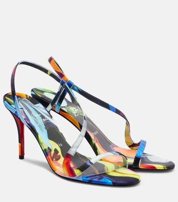 CHRISTIAN LOUBOUTIN Rosa Z 80 Printed Satin Sandals - Multicoloured
