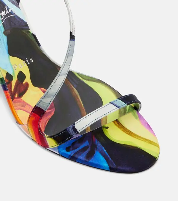 CHRISTIAN LOUBOUTIN Rosa Z 80 Printed Satin Sandals - Multicoloured