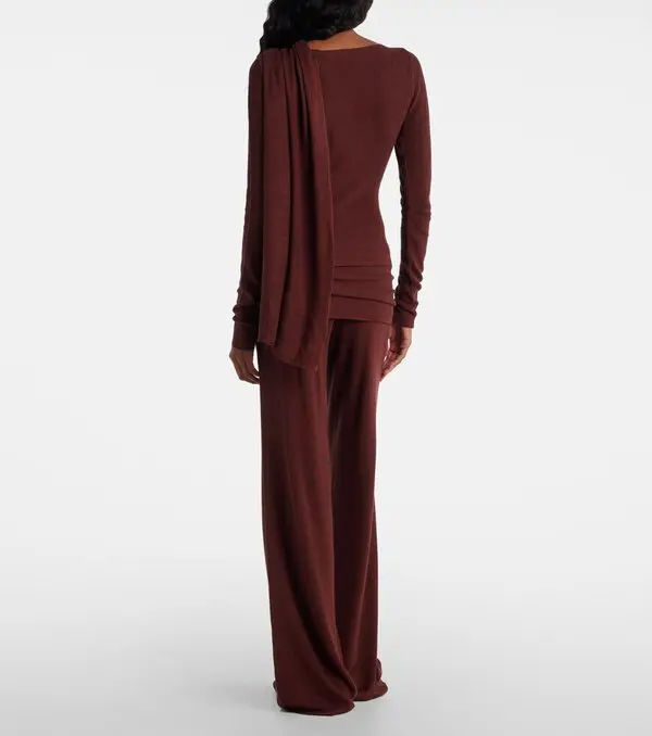 AYA MUSE Draped Silk-blend Top
