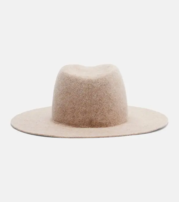 Ruslan Baginskiy Monogram Wool-blend Felt Fedora - Beige