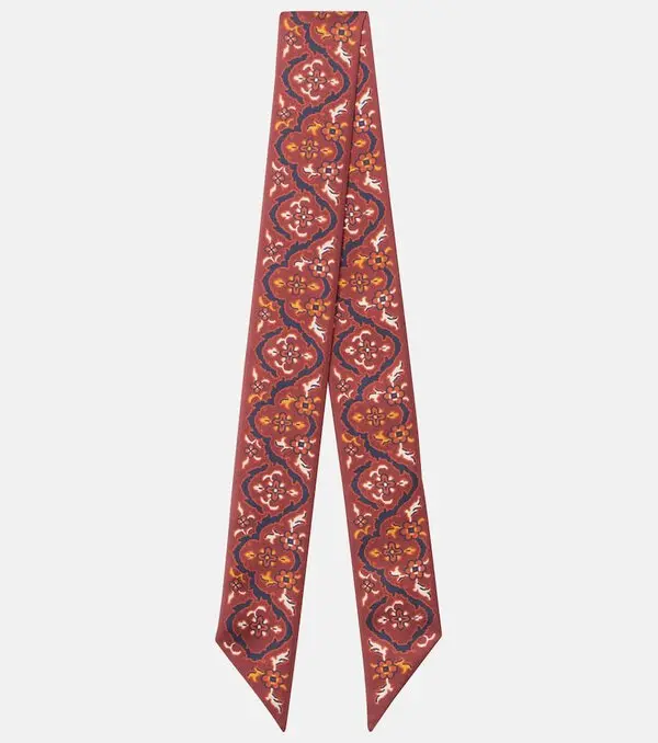 Loro Piana Printed Silk Scarf - Brown