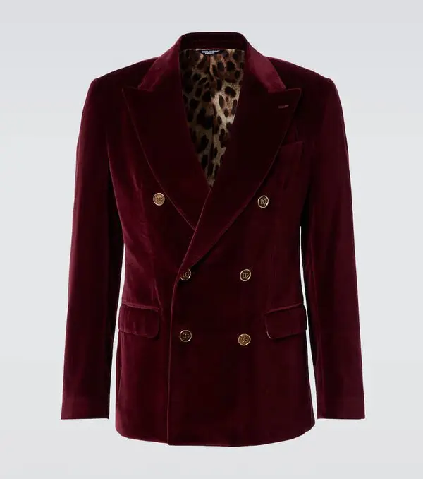 Dolce & Gabbana Double-breasted Cotton Velvet Blazer